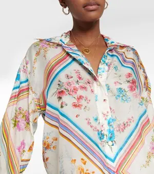Zimmermann Halcyon Floral Silk Blouse