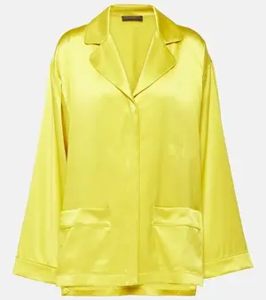 Max Mara Vasaio Silk Pajama Shirt - Yellow
