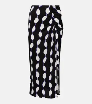 Diane Von Furstenberg Garcel Printed Jersey Midi Skirt