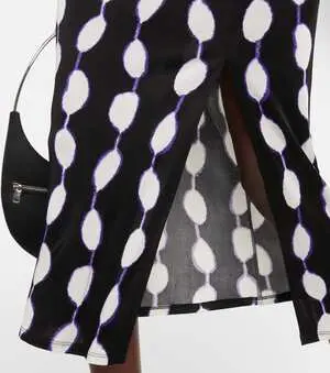 Diane Von Furstenberg Garcel Printed Jersey Midi Skirt