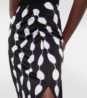 Diane Von Furstenberg Garcel Printed Jersey Midi Skirt