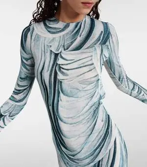 Rabanne Printed Jersey Maxi Dress