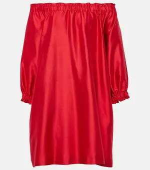 Max Mara Lepre Off-shoulder Mini Dress - Red