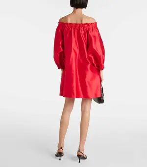 Max Mara Lepre Off-shoulder Mini Dress - Red
