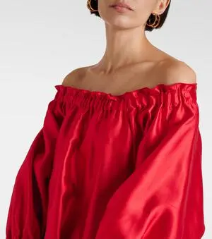 Max Mara Lepre Off-shoulder Mini Dress - Red