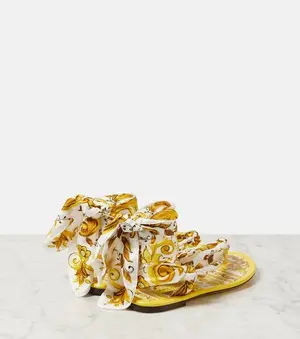 Dolce & Gabbana Printed Silk Twill Sandals