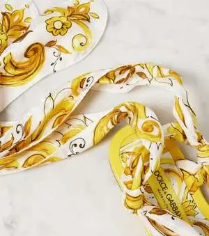 Dolce & Gabbana Printed Silk Twill Sandals