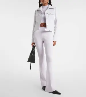 COURREGES Logo Ribbed-knit Crop Top