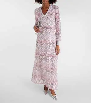 Missoni Zig Zag Metallic Knit Maxi Dress