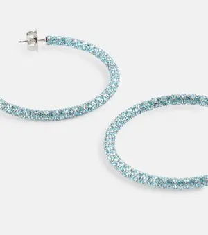 Amina Muaddi Cameron Crystal Hoop Earrings