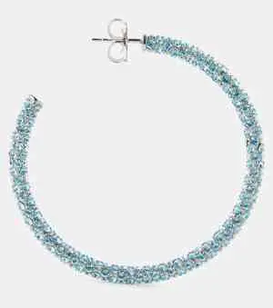 Amina Muaddi Cameron Crystal Hoop Earrings