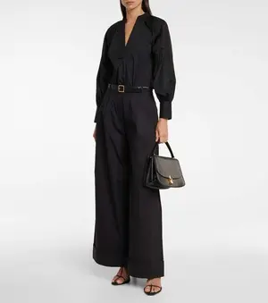 Co Oversized V-neck Cotton Blouse