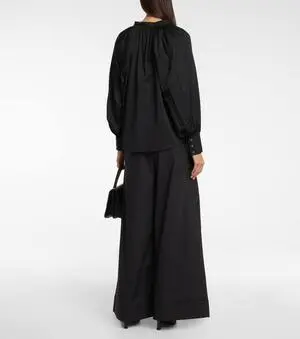 Co Oversized V-neck Cotton Blouse