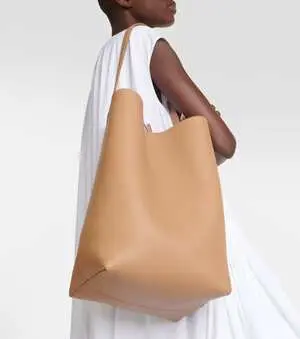 THE ROW N/s Park Large Leather Tote Bag - Beige