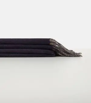 Brunello Cucinelli Fringed Silk Throw - Grey