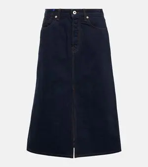 Burberry High-rise Denim Midi Skirt
