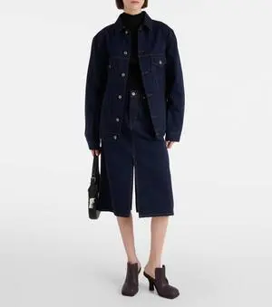 Burberry High-rise Denim Midi Skirt