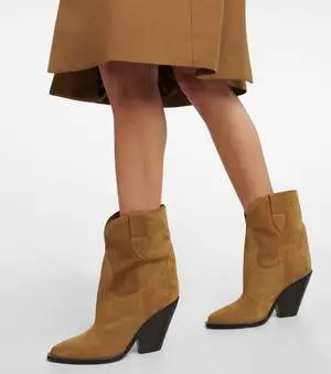 Isabel Marant Étoile Leyane Suede Mid-calf Cowboy Boots - Brown