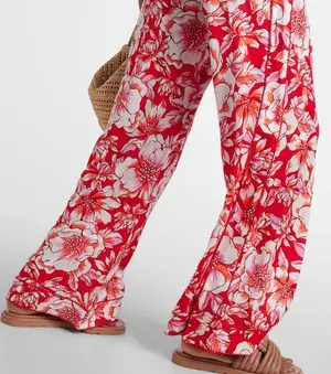 Poupette St Barth Isabelle Floral Halterneck Jumpsuit - Red