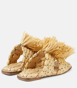 Dries Van Noten Raffia Espadrille Slides