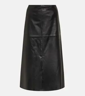 JOSEPH Sidena Leather Midi Skirt