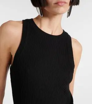 Vince Ribbed-knit Jersey Midi Dress