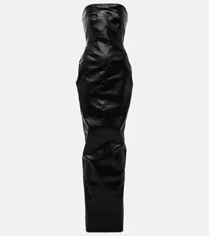 Rick Owens Denim Bustier Gown - Black