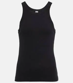TOTEME Cotton-blend Jersey Tank Top - Black