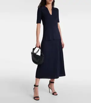 JOSEPH Ribbed-knit Midi Skirt