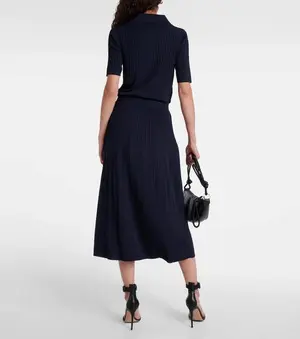 JOSEPH Ribbed-knit Midi Skirt