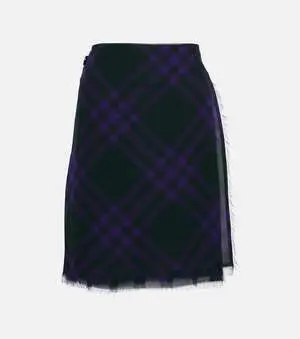 Burberry Checked Silk Miniskirt