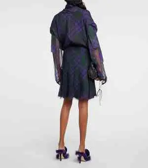 Burberry Checked Silk Miniskirt