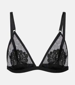 Dolce & Gabbana Lace-trimmed Mesh Bra Top
