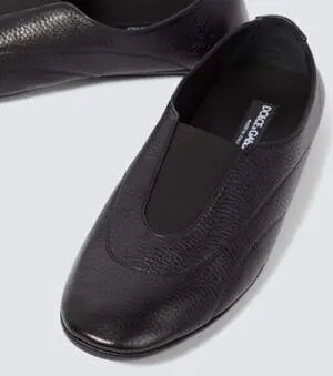 Dolce & Gabbana Leather Round Toe Flats