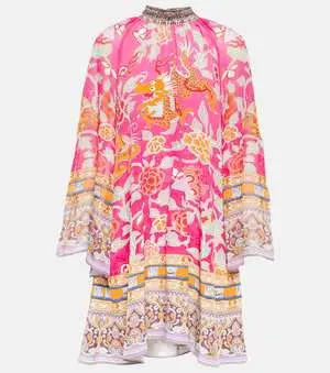 Camilla Printed Silk Minidress - Multicoloured
