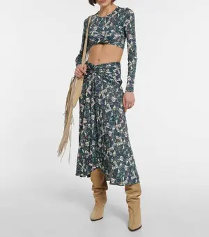 Isabel Marant Étoile Jinea Floral Jersey Crop Top