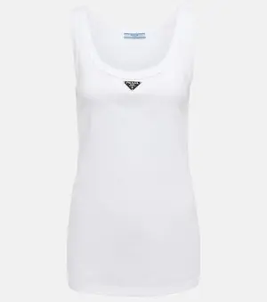 Prada Logo Cotton Tank Top