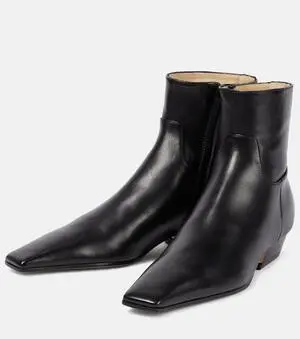 Khaite Marfa Leather Ankle Boots