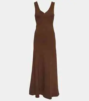 Asceno Bordeaux Slip Dress - Brown