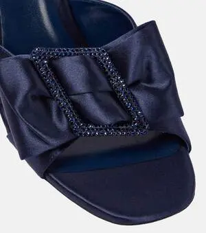 Rene Caovilla Embellished Bow Detail Satin Sandals