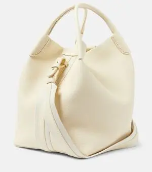 Loro Piana Bale Leather Tote Bag - White