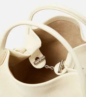 Loro Piana Bale Leather Tote Bag - White