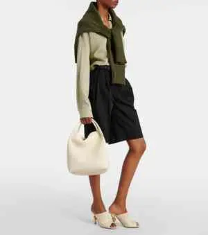 Loro Piana Bale Leather Tote Bag - White