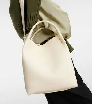 Loro Piana Bale Leather Tote Bag - White