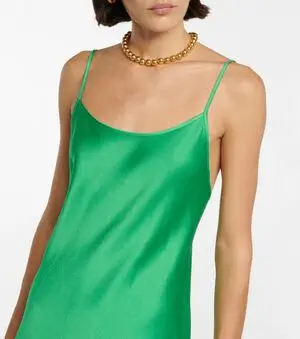 Victoria Beckham Satin Gown - Green