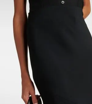 AMI Paris Crepe Maxi Skirt