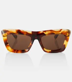 Bottega Veneta Scoop Rectangular Sunglasses - Brown