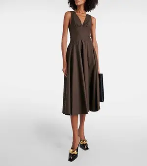 Alaïa Cotton Poplin Midi Dress