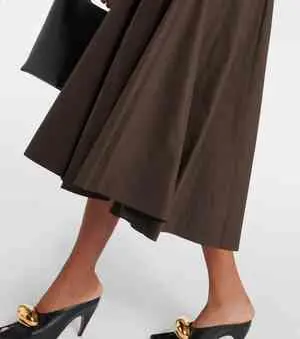 Alaïa Cotton Poplin Midi Dress