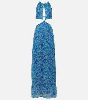 Rixo Lenny Printed Maxi Dress - Blue